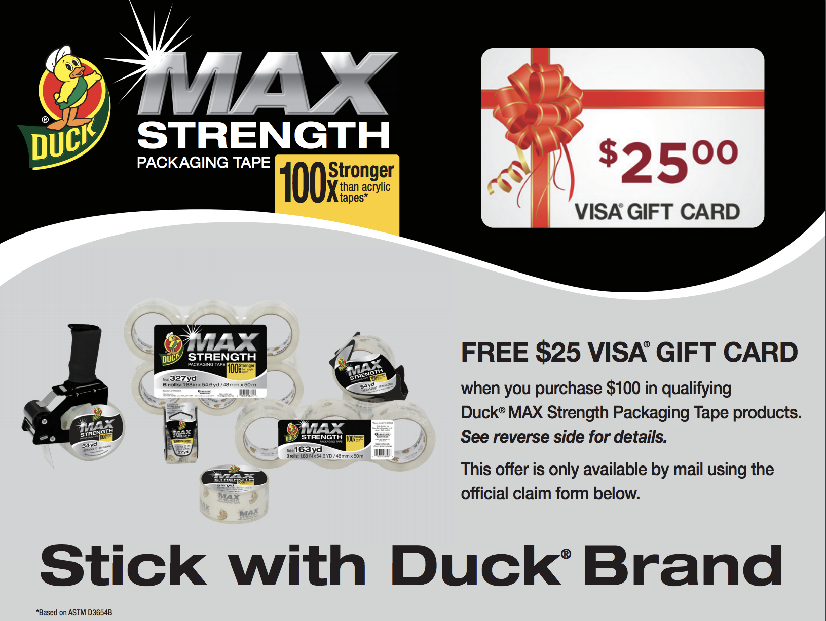 Duck MAX Strength Packaging Tape — FREE $25 VISA GIFT CARD | Access ...